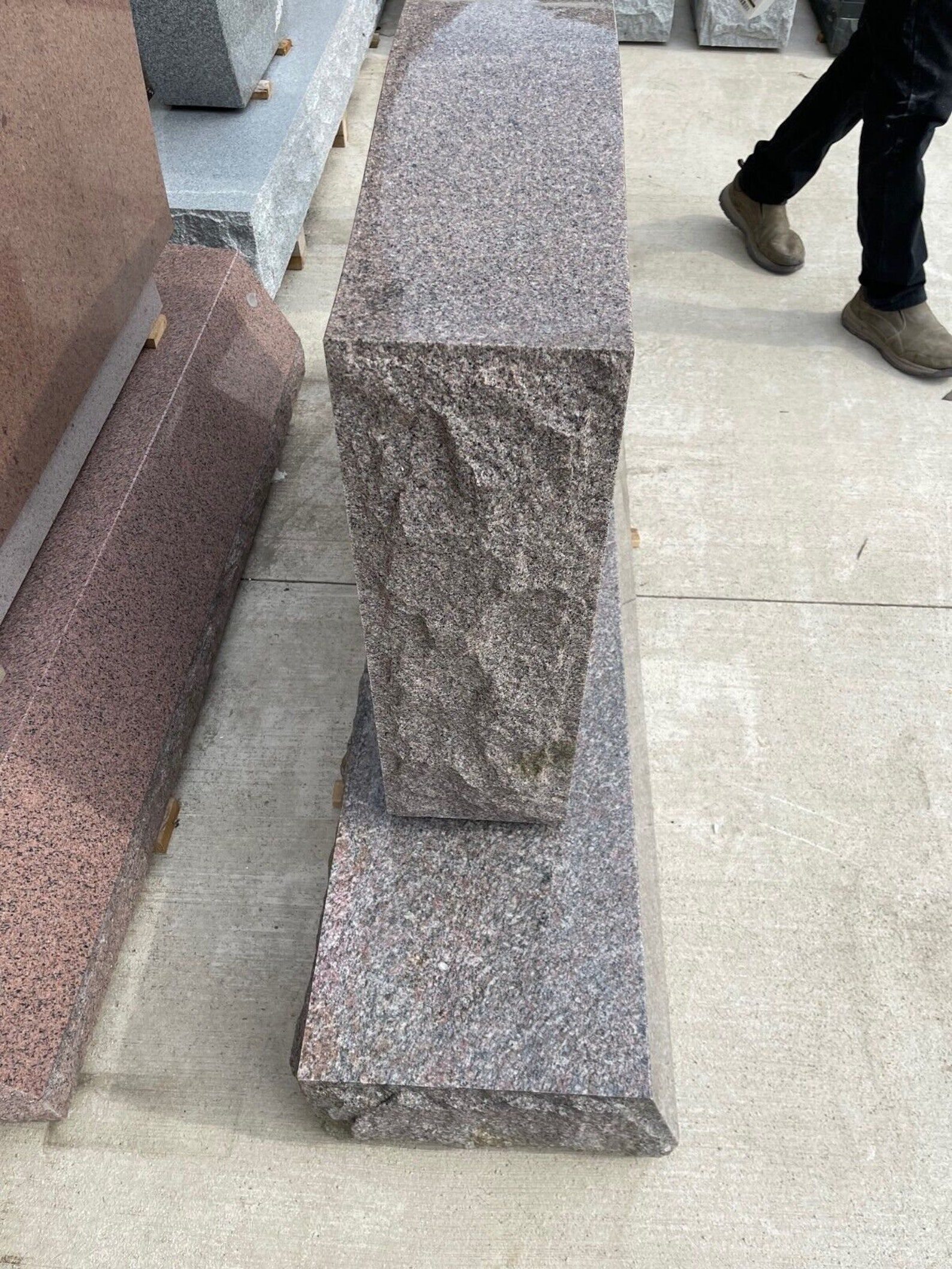 Medium Pink Granite Serpentine Monument MN-26B | Rock Pitch Headstone ...