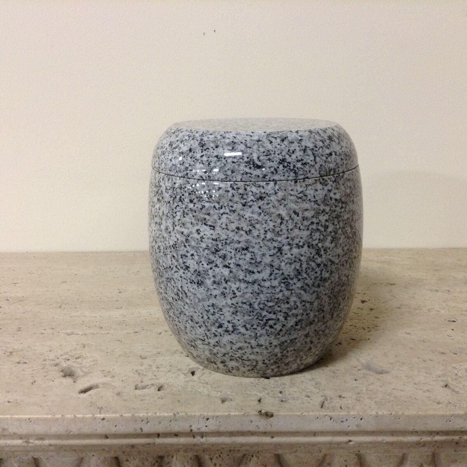 Lunar Pearl Granite Cremation Urn for Ashes Cemetery Memorial Pot Jar ...