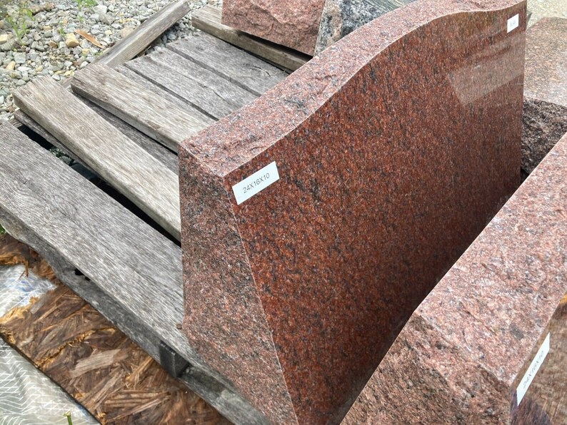 Red Granite Slant Monument Cemetery Headstone Grave Marker - Etsy
