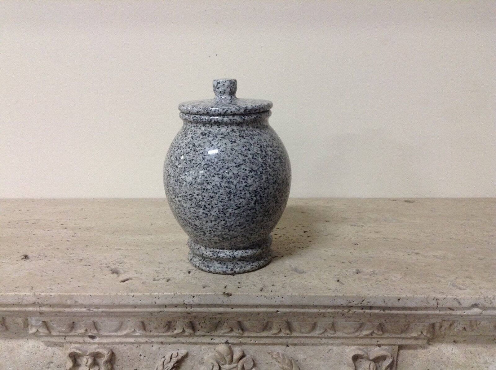 Lunar Pearl Granite Cremation Urn for Ashes Cemetery Memorial Pot Jar ...