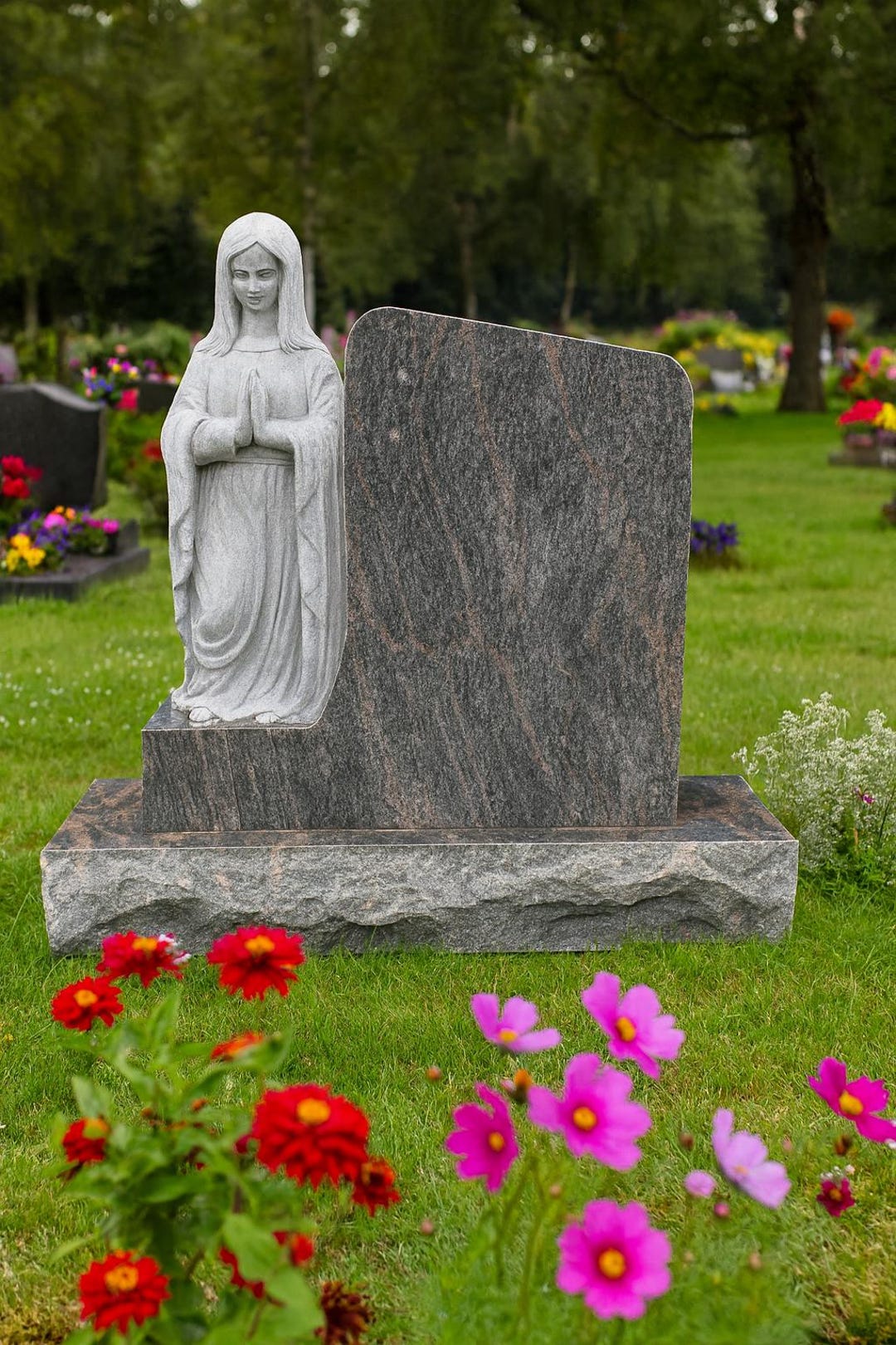 Headstone Monument Upright Paradiso Granite Polished Grave Marker MN-07 ...
