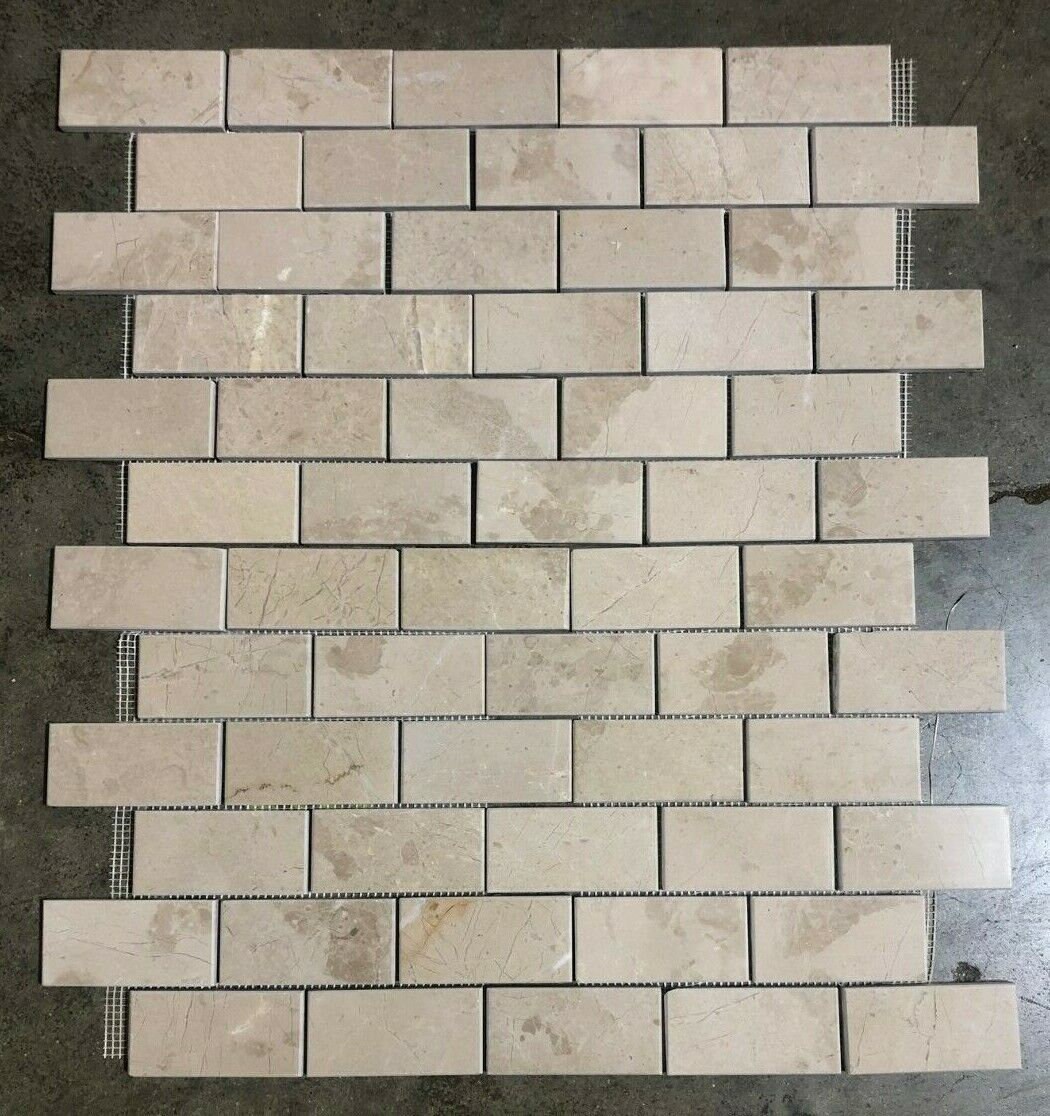 Tile Creamy Marble Subway Backsplash Backsplash 2X4 Box of 10 Sheets T ...