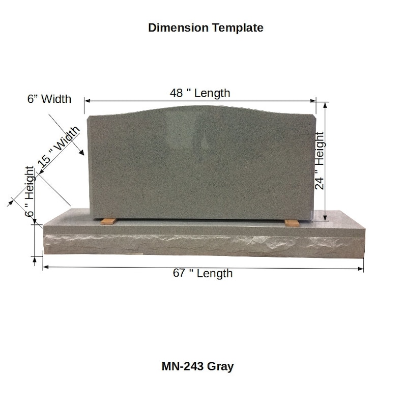 Gray Granite Serpentine Monument MN-243 | Upright Headstone ...