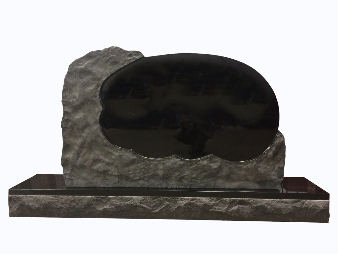 Wave Oval Black Granite Monument Memorial Grave Cemetery Stone - Etsy