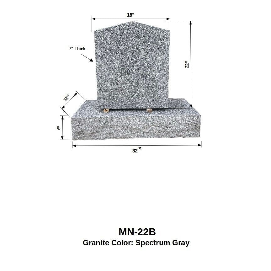 Small Spectrum Gray Granite Monument MN-22B | Apex Headstone | Cemetery ...