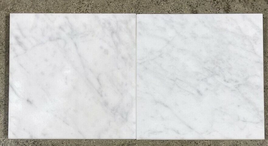 Carrara White Marble Tile Sample – 6x6 Natural Stone, 2cm for Floor ...