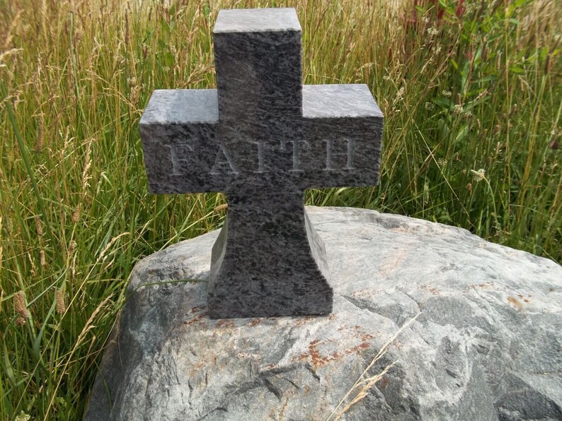 Bahama Blue Granite Memorial Cemetery Grave Marker Religious - Etsy