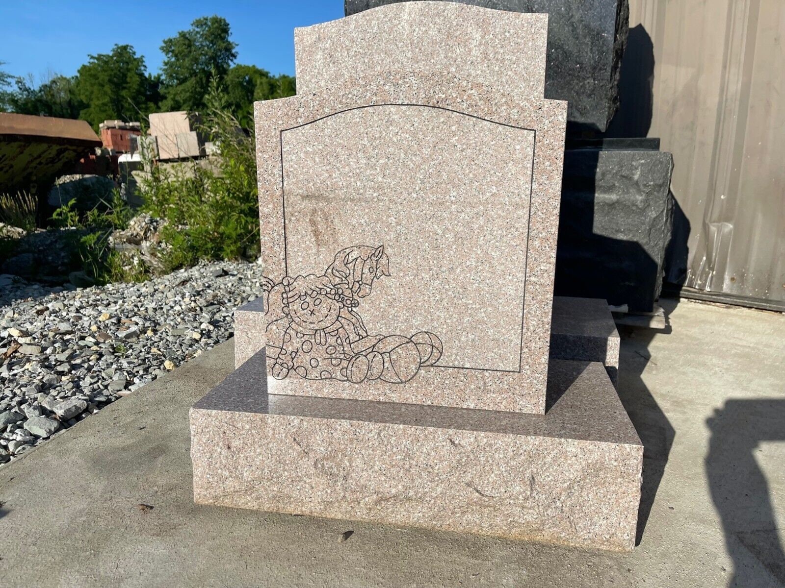 Seashell Pink Small Granite Headstone MN-42B | Monument With Engraved ...