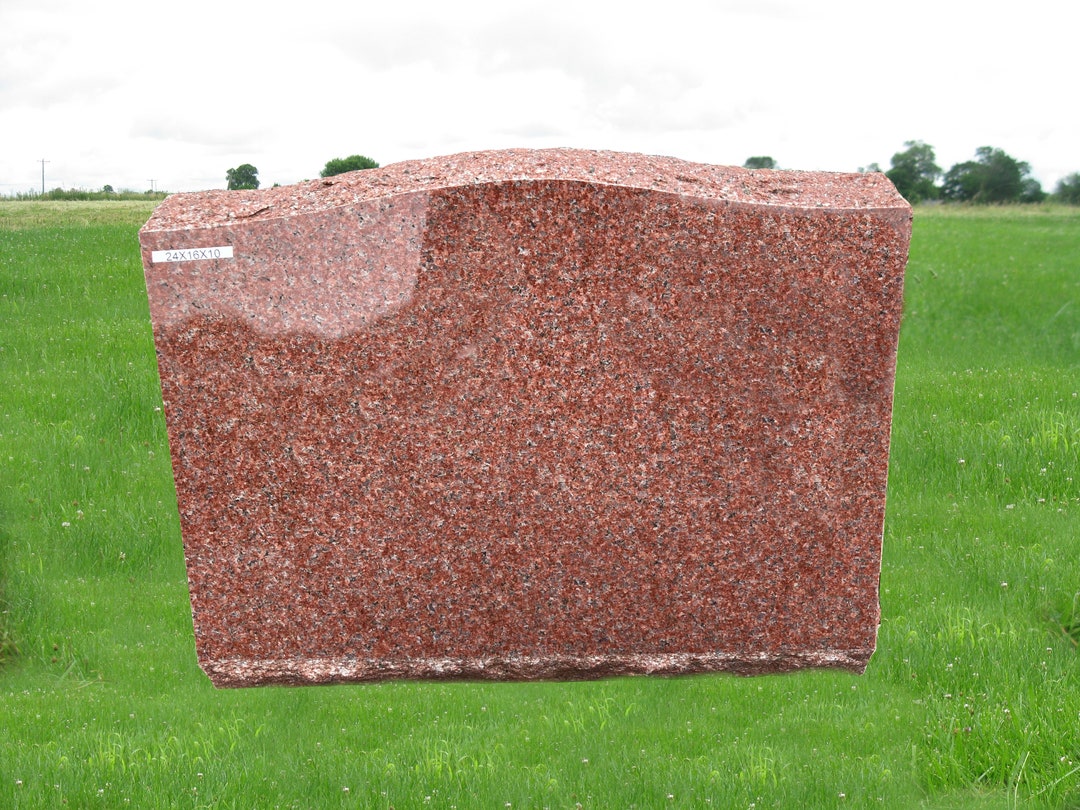 Red Granite Slant Monument SL-11 | Cemetery Headstone | Grave Marker ...