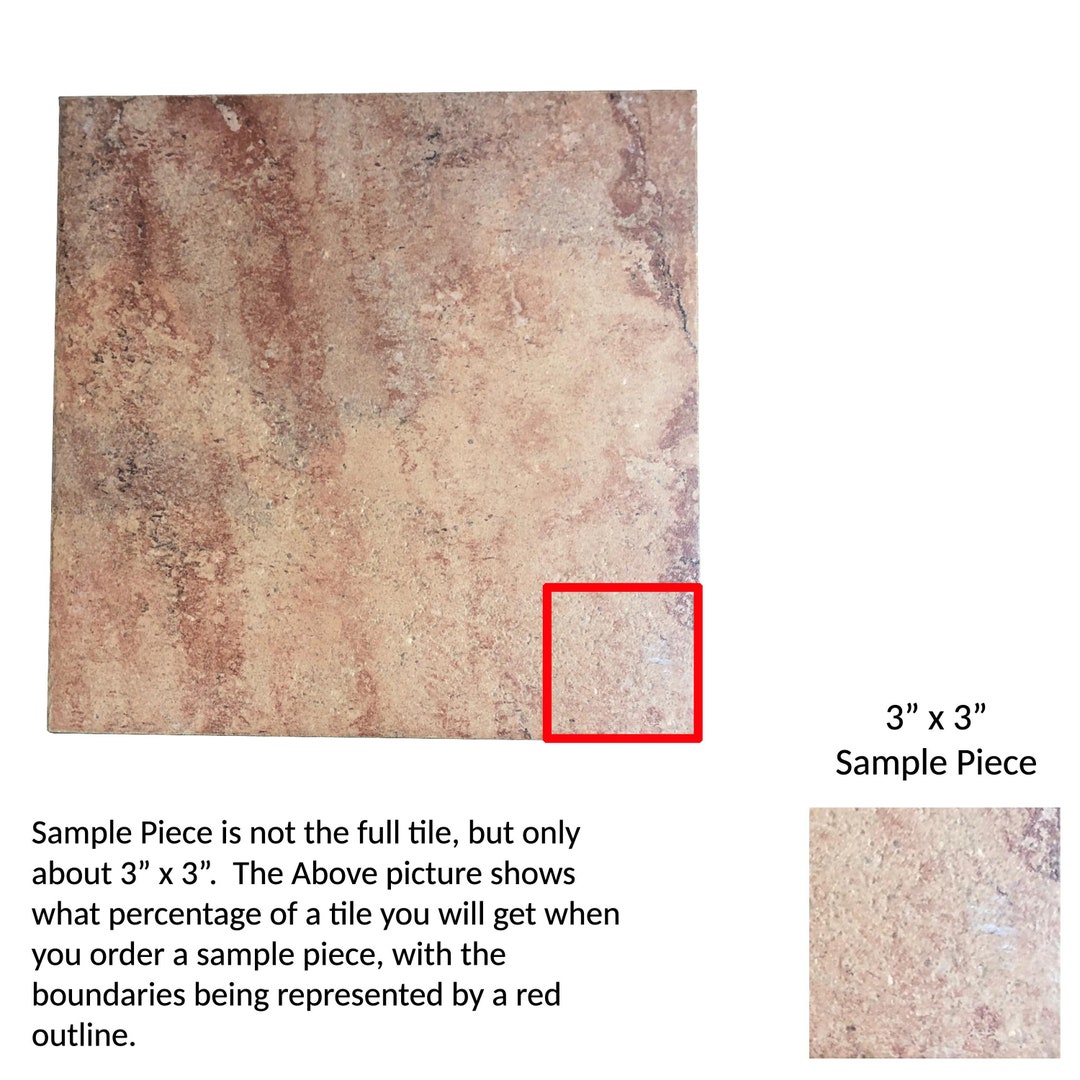 Tile Magma Red Ceramic Floor Hall Office Kitchen (3" X 3" Sample Piece ...