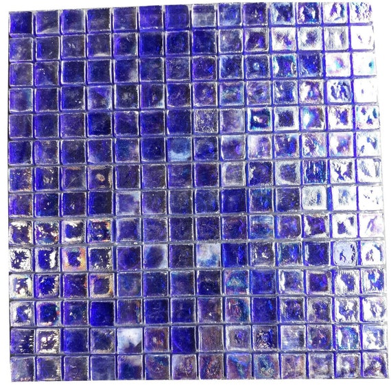 12x12 Tile Blue Glass Shower Mosaic Wall Backsplash T… - Gem