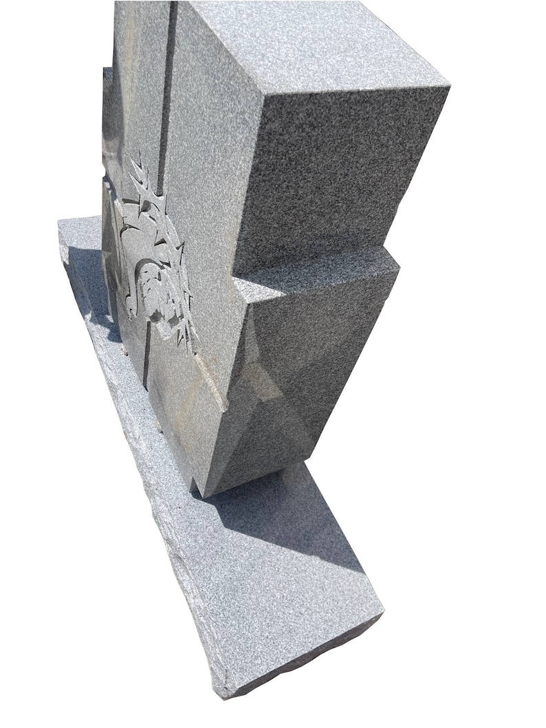 Gray Granite Monument With Cross: Cemetery Grave Headstone - Etsy