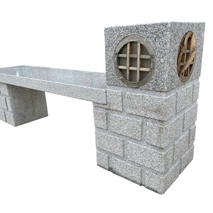 Gray Brick Style Granite Bench - Etsy