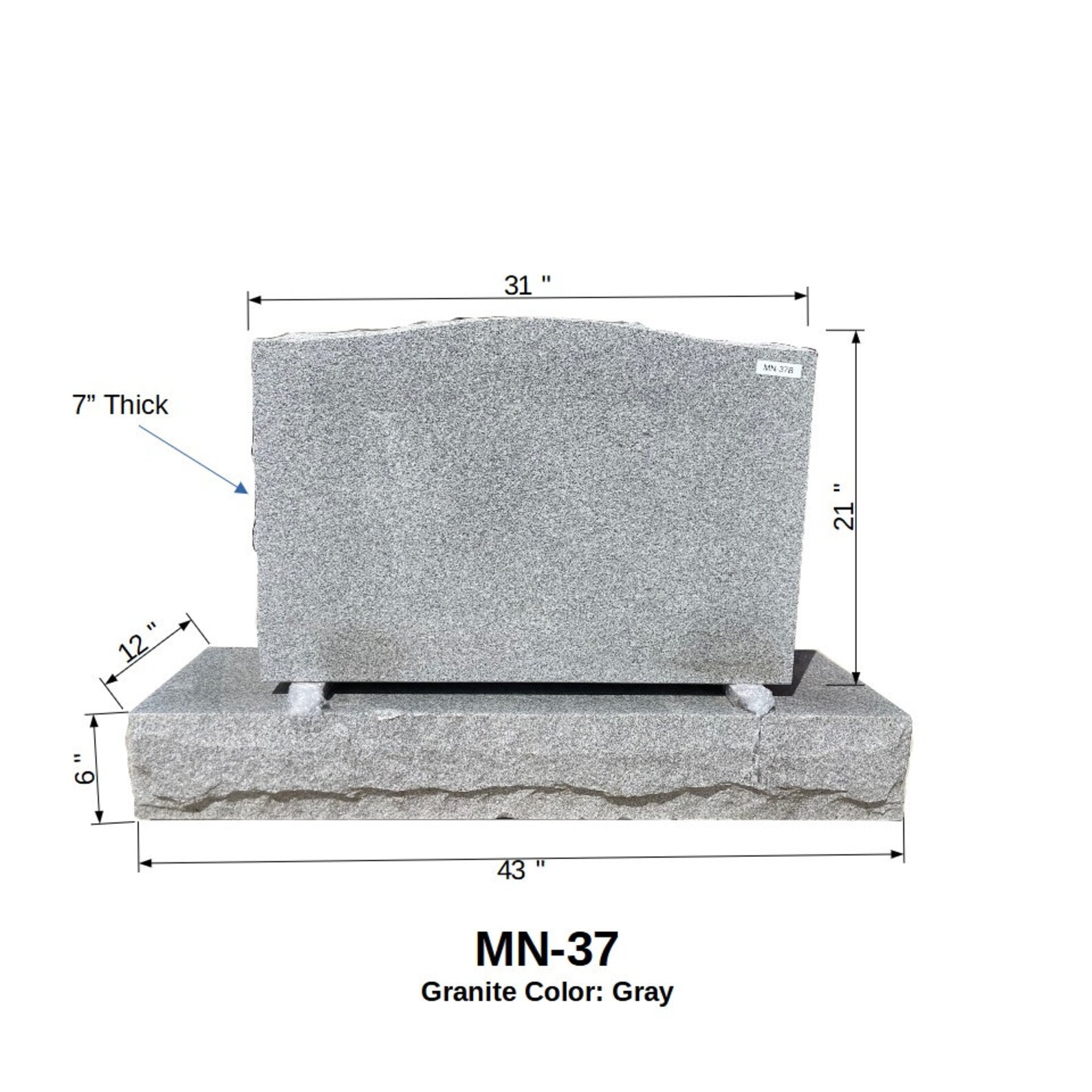 Gray Granite Serpentine Monument Headstone MN-37B | Gravestone With ...