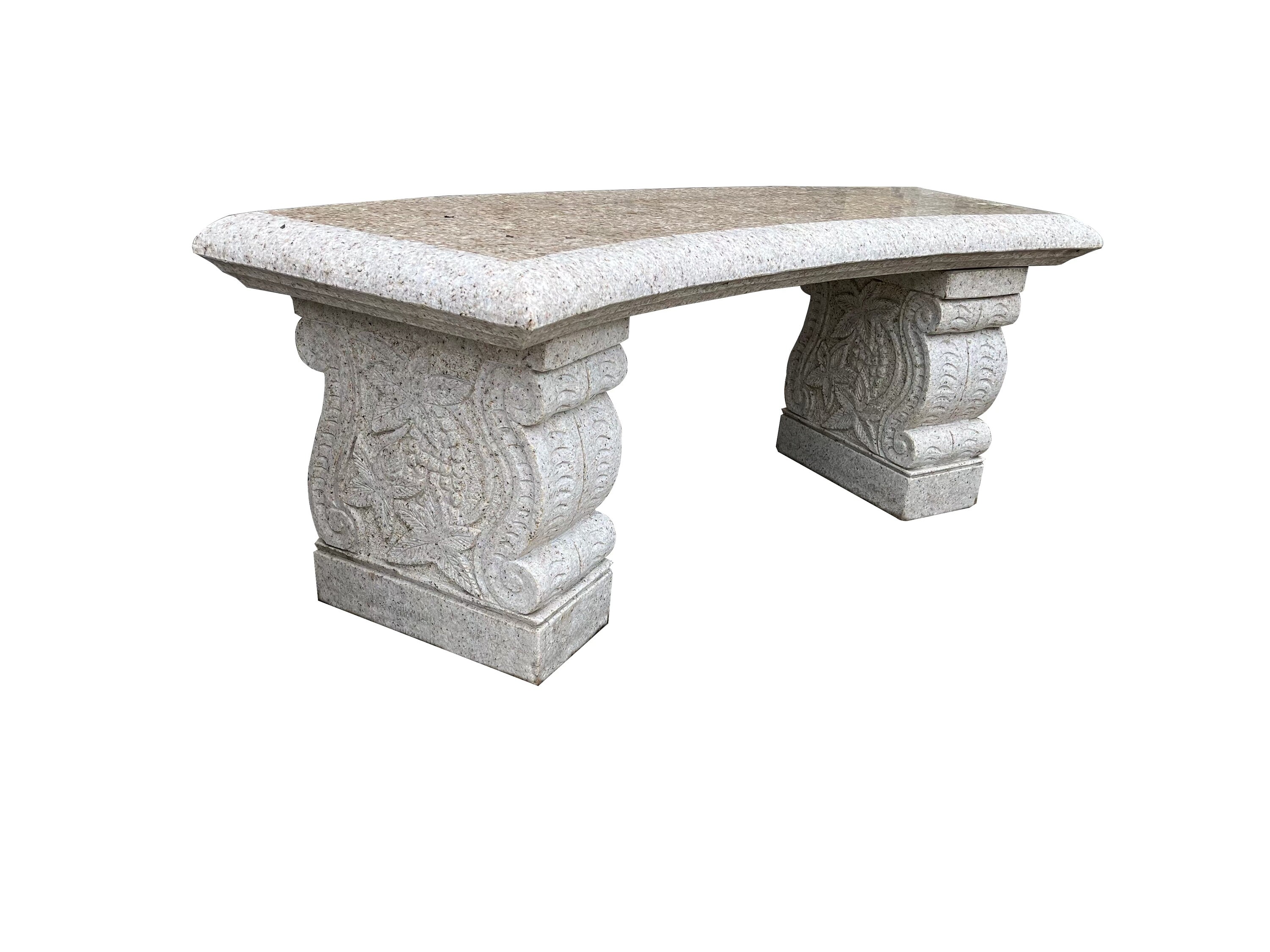 Desert Gold Granite Curved Bench - Etsy