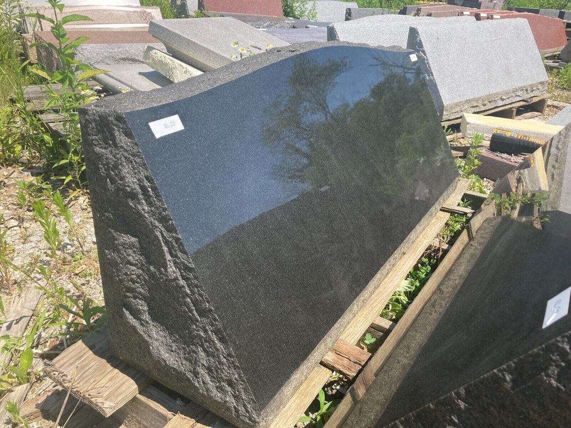 Black Granite Slant Monument Cemetery Headstone Grave Marker - Etsy