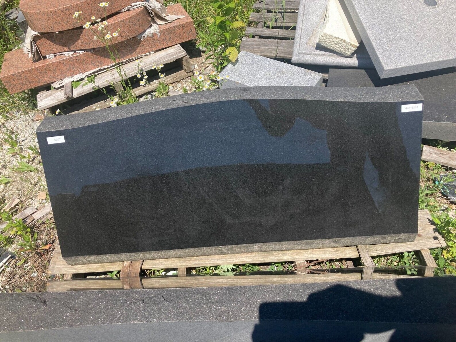 Black Granite Slant Monument Cemetery Headstone Grave Marker - Etsy