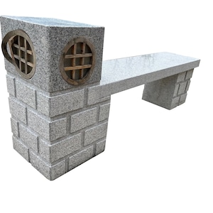 Gray Brick Style Granite Bench - Etsy
