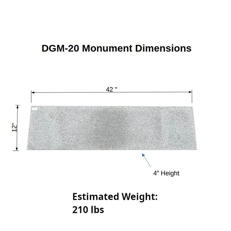 Gray Granite Double Grass Cemetery Marker Stone Head Tomb Grave DGM-20 ...