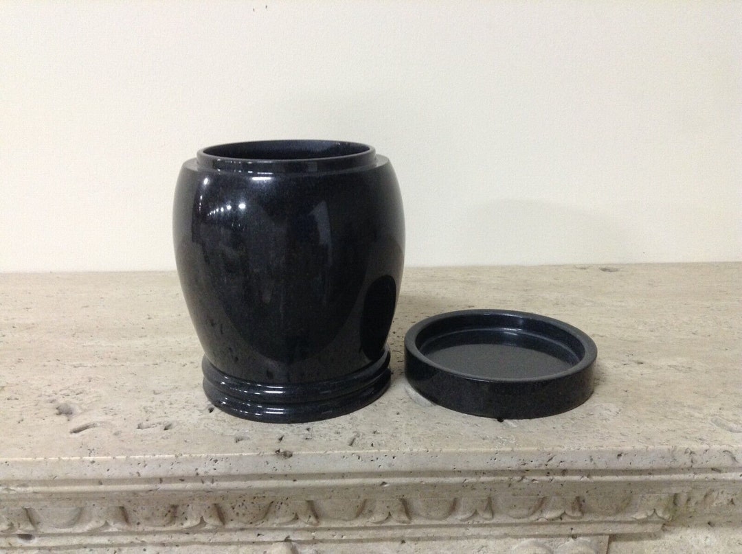 Black Granite Cremation Urn for Ashes Cemetery Memorial Pot - Etsy