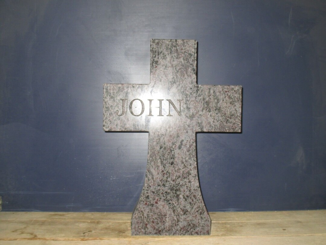 Bahama Blue Granite Memorial Cemetery Grave Marker Cross John - Etsy Canada