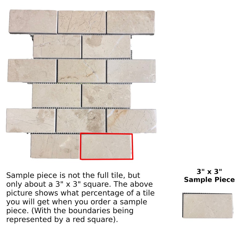 Tile Cream Beige Marble Subway Backsplash Border Wall Meshed (sample ...