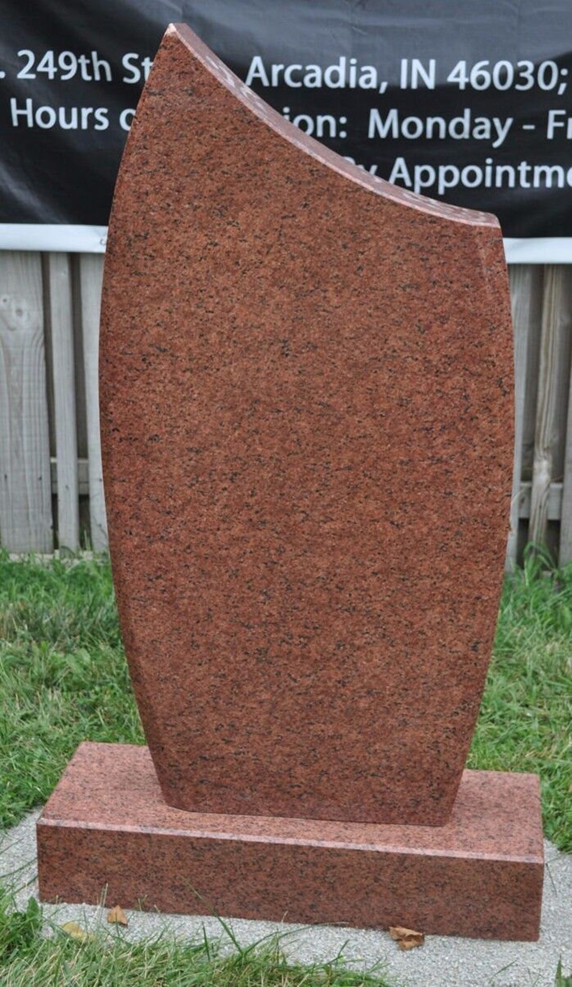 Monument Granite Memorial Grave Red Tombstone Marker Cemetery - Etsy