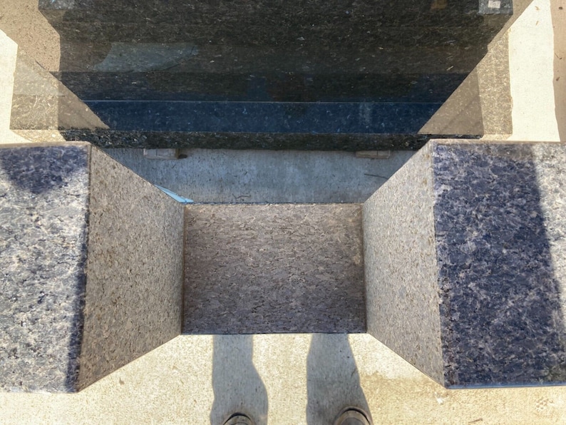 Blue Pearl Granite Split Upright Monument MN-47B | Headstone With Room ...