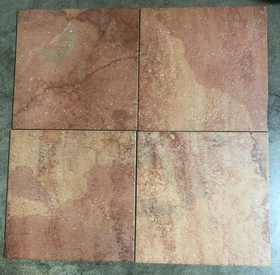 12X12 Tile Magma Red Ceramic Floor Hall Office Kitche… - Gem