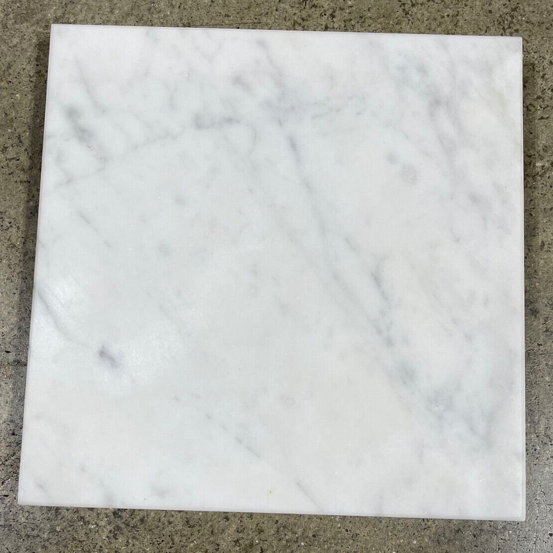 Carrara White Marble Tile Sample – 6x6 Natural Stone, 2cm for Floor ...