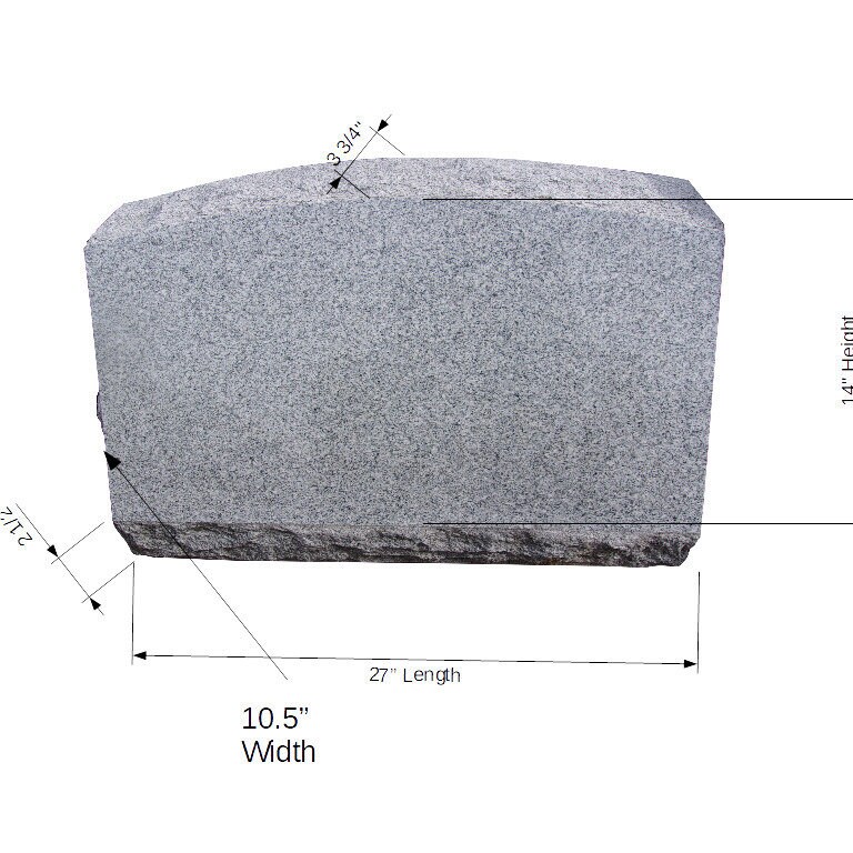 Gray Granite Slant Headstone Monument 27x14x10.5 | Engraving and ...
