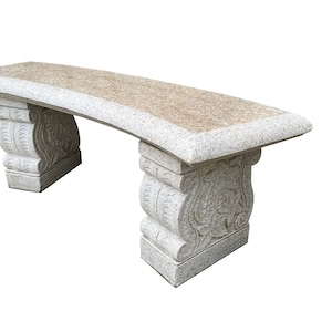 Desert Gold Granite Curved Bench - Etsy