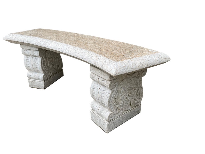 Desert Gold Granite Curved Bench - Etsy
