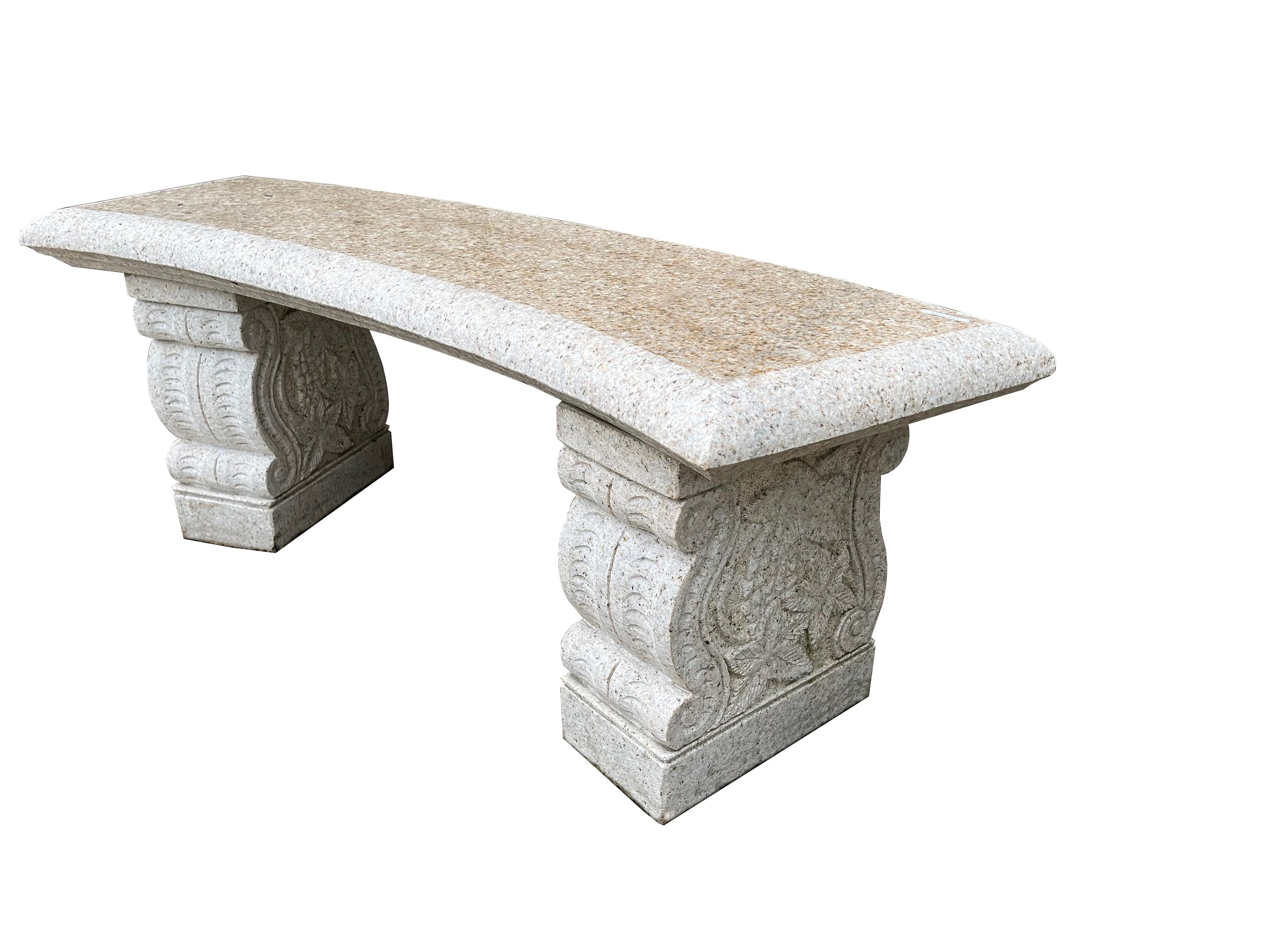 Desert Gold Granite Curved Bench - Etsy