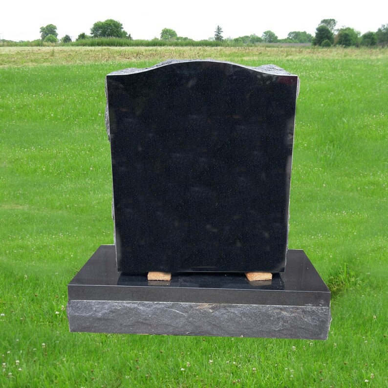 Small Black Granite Serpentine Monument Headstone Rock Pitch Edges MN ...