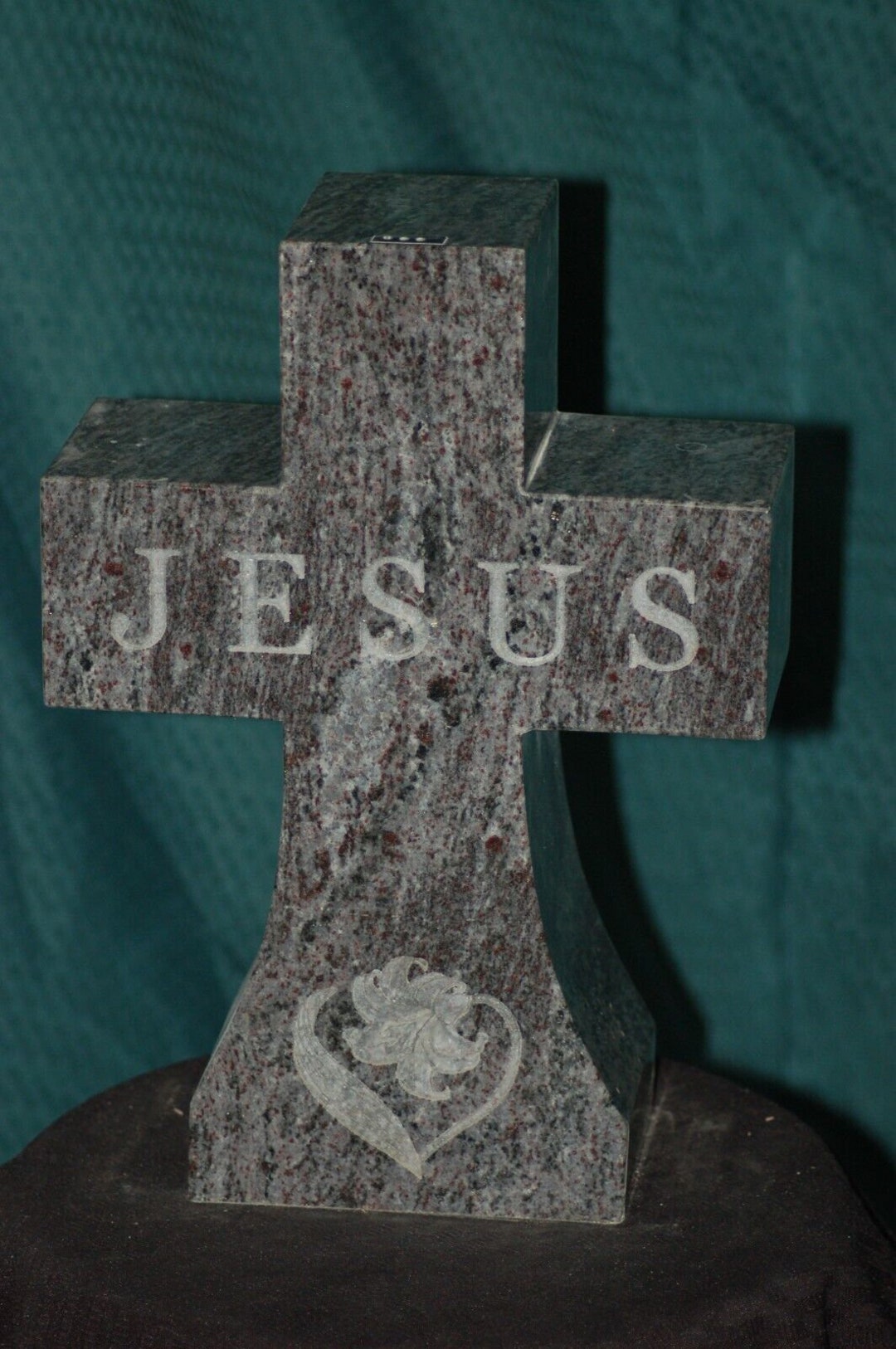 Bahama Blue Granite Memorial Cemetery Grave Marker Religious Cross ...