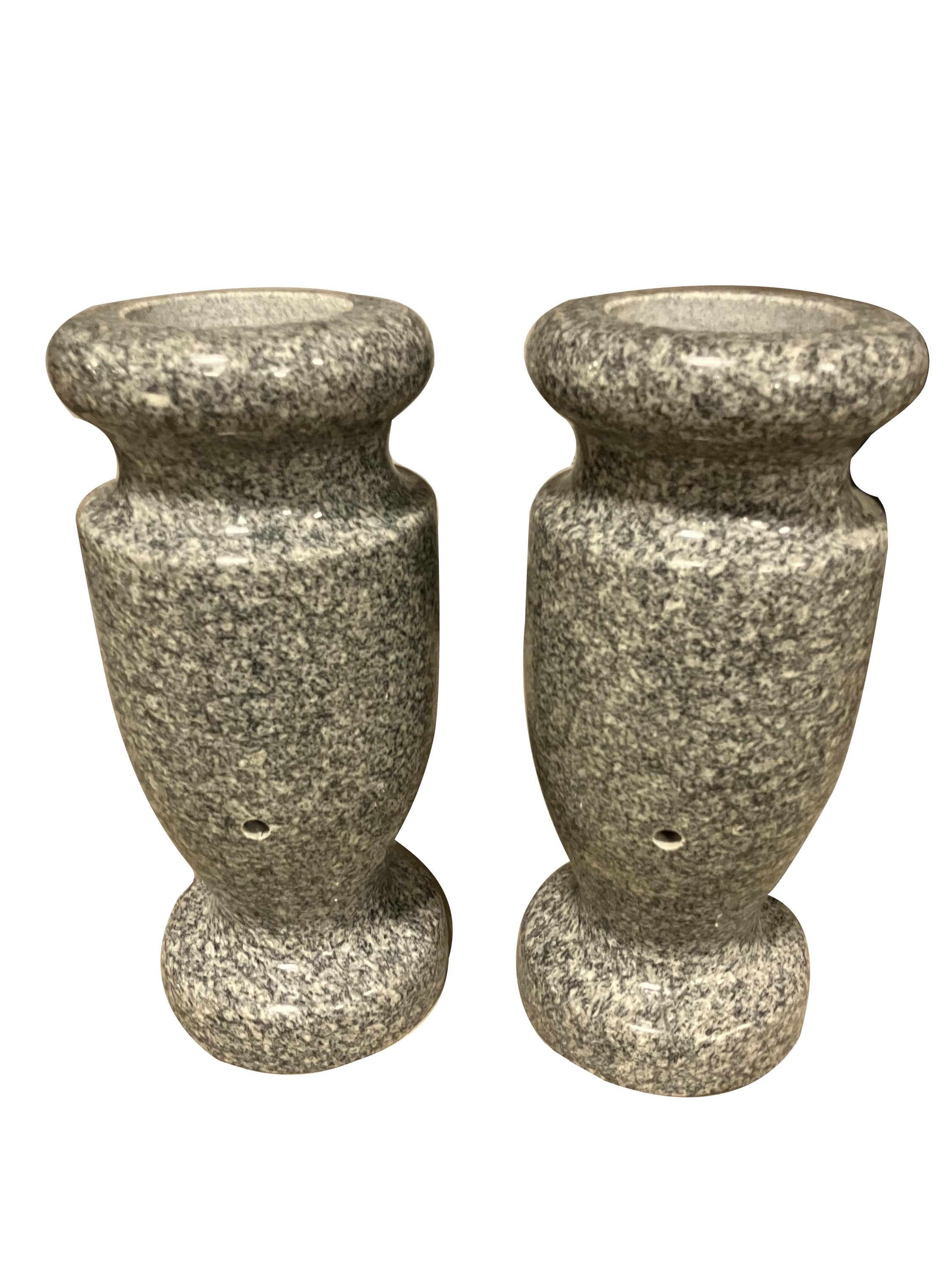 Stardust Gray Granite Monument Vase Pair: 12" Height - Etsy