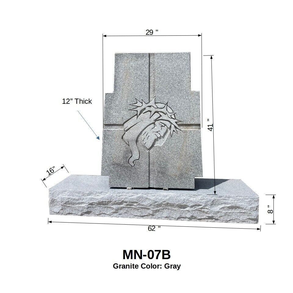 Gray Granite Monument With Cross: Cemetery Grave Headstone - Etsy