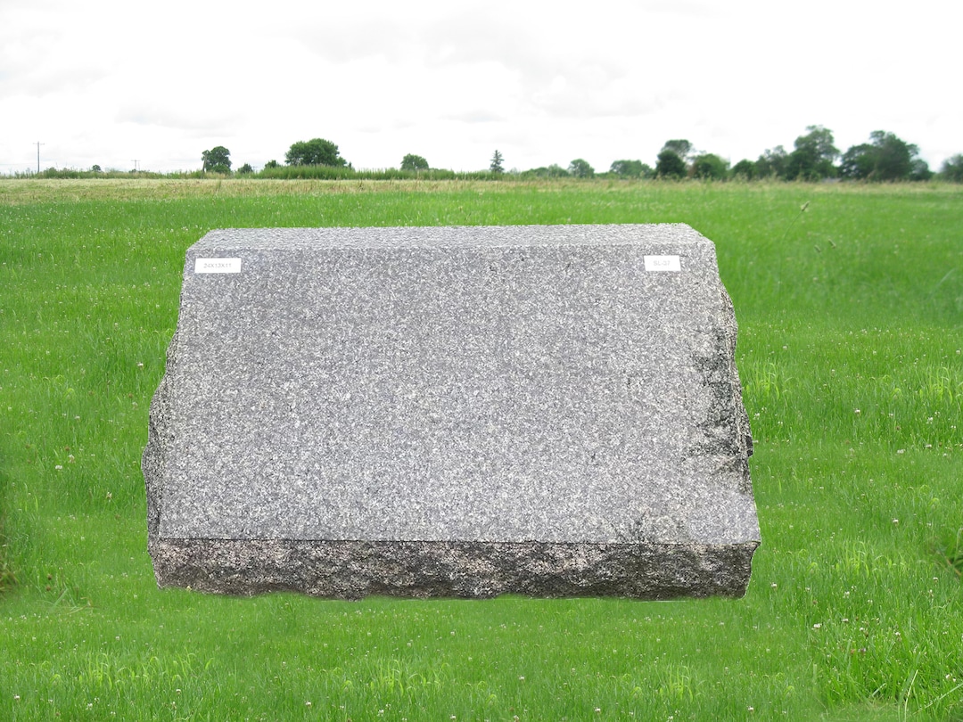 Gray Granite Headstone – Western Slant Cemetery Monument SL-37, Custom ...