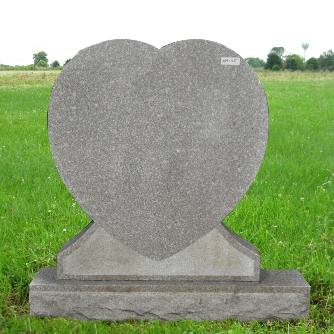 Seashell Pink Granite Heart Monument Cemetery Grave Marker Polish MN ...