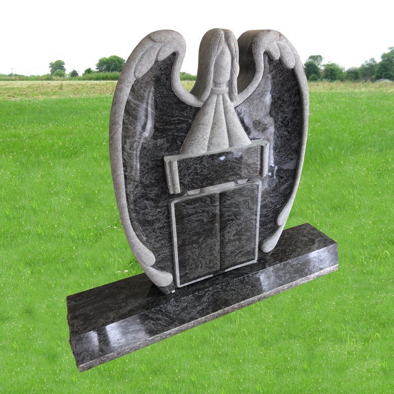 Bahama Blue Angel Granite Headstone – Custom Engraved Cemetery Monument ...