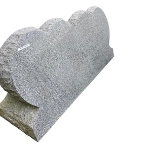 Gray Double Heart Granite Slant Monument Cemetery Headstone - Etsy