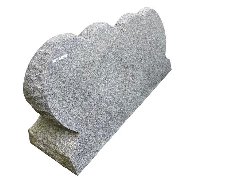 Gray Double Heart Granite Slant Monument Cemetery Headstone - Etsy