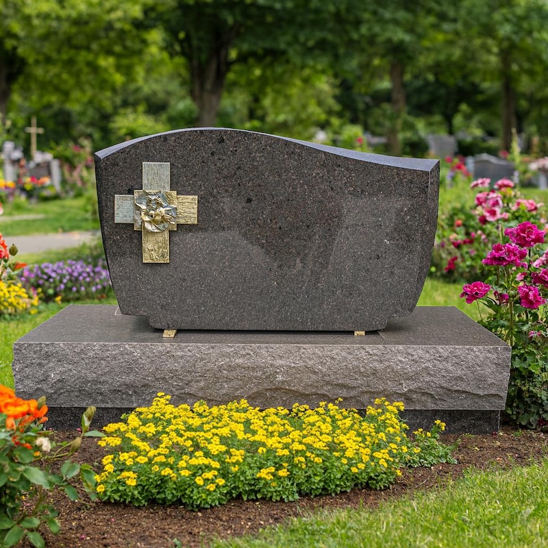 Cross Granite Grave Monument - Etsy