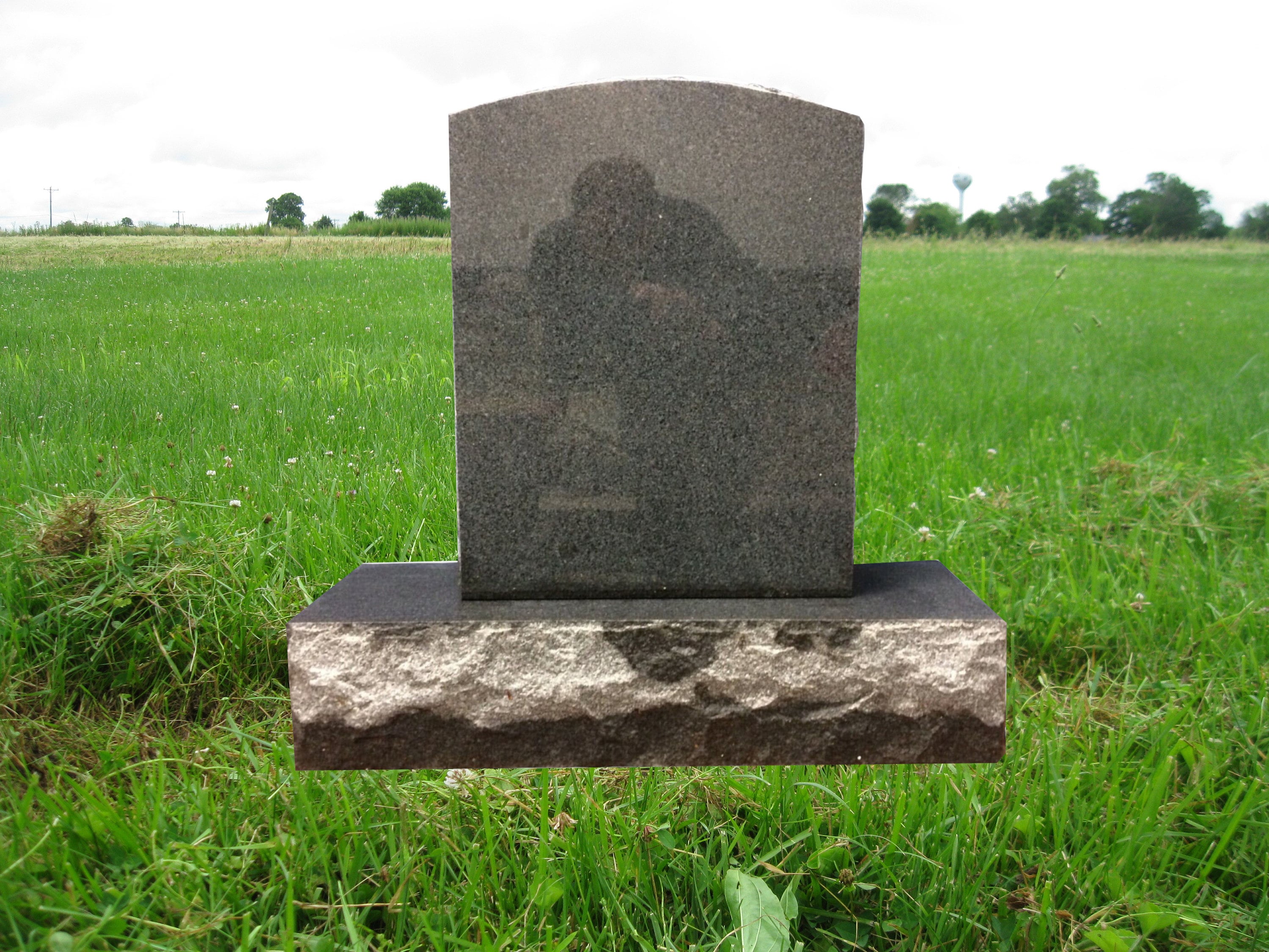 Headstone Dark Gray Granite Gravemarker Monument Tombstone Stone MN-251 ...