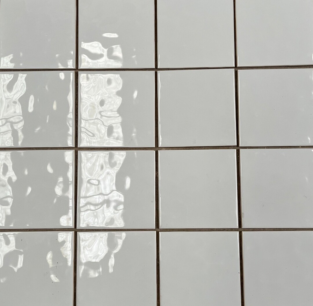 5 7/8" X 5 7/8" X 1/4" Tile Bumpy Glossy White Ceramic Incepa Bathroom ...