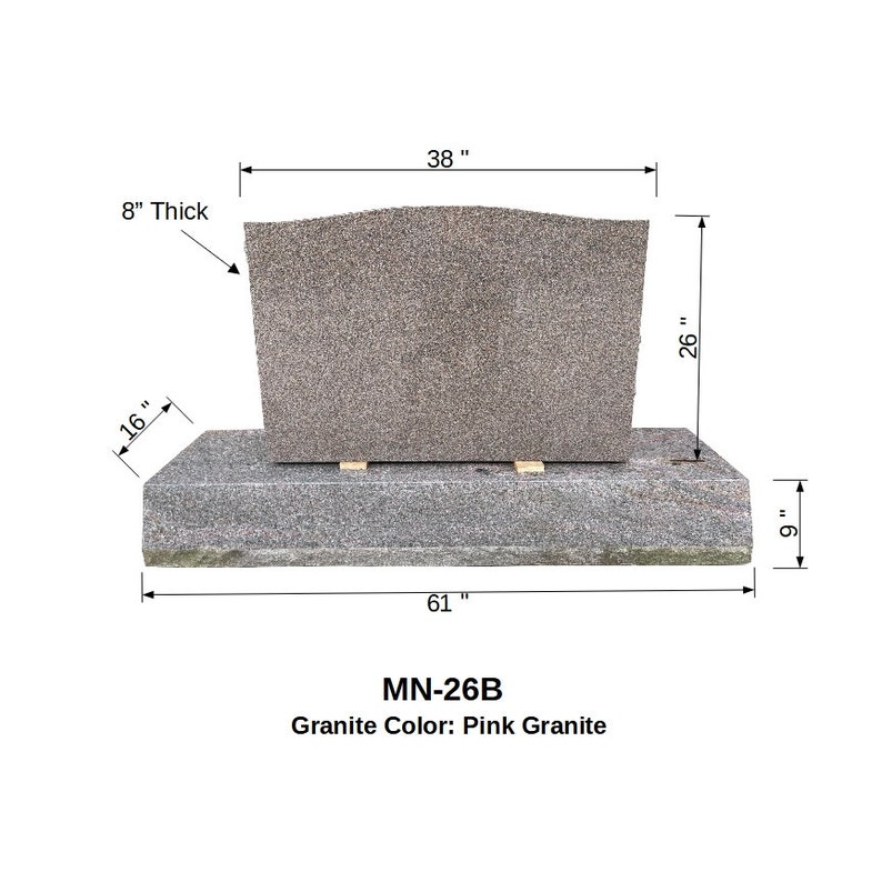 Medium Pink Granite Serpentine Monument Headstone Rock Pitch - Etsy