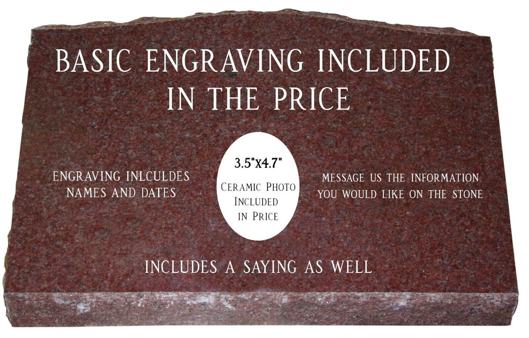 India Red Granite Slant Headstone Engraving and Photo Shipping - Etsy
