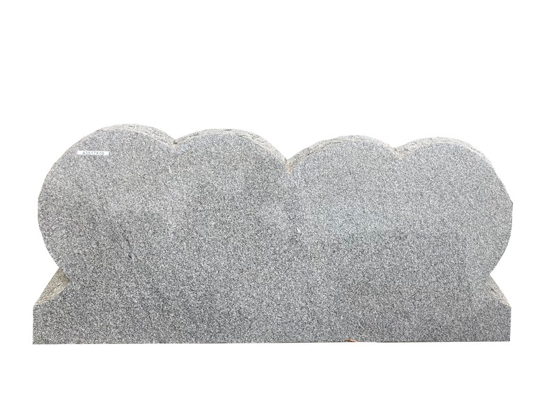 Gray Double Heart Granite Slant Monument Cemetery Headstone - Etsy