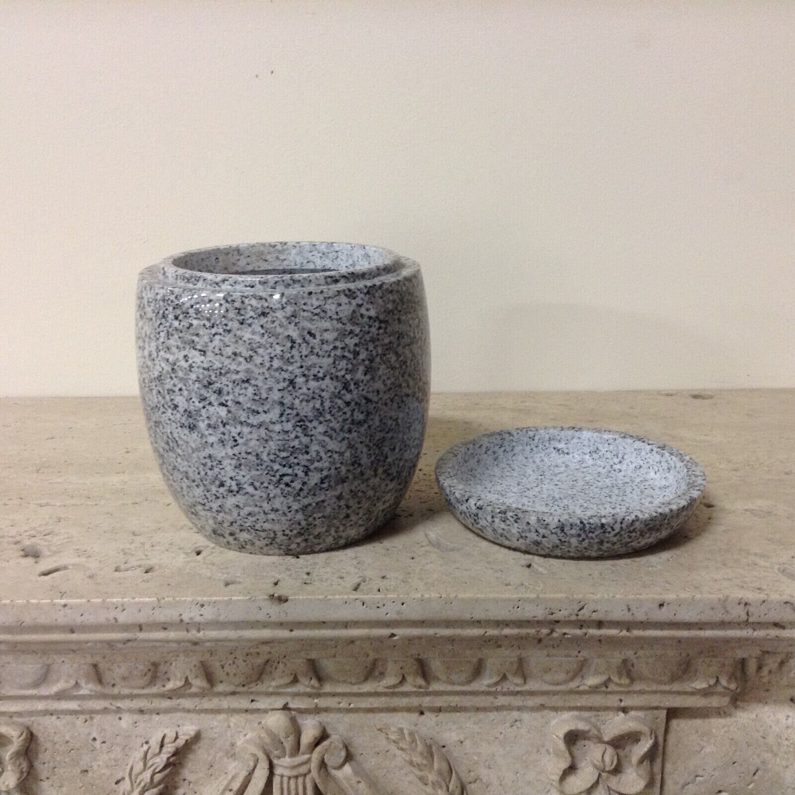 Lunar Pearl Granite Cremation Urn for Ashes Cemetery Memorial Pot Jar ...